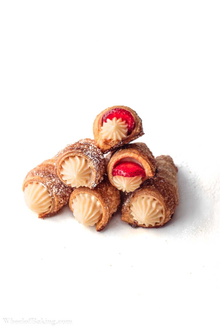 Cannoncini - Cream Filled Puff Pastry Cones - Wheel of Baking